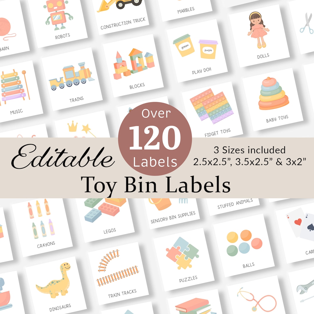 Toy Bin Storage Labels Playroom Organization Toy Trofast Kids Visual ...