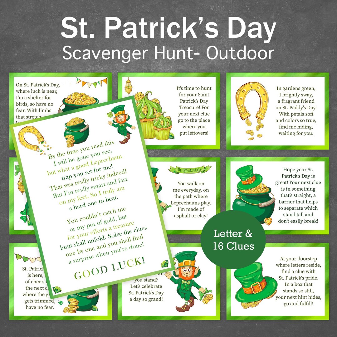 Chasse au trésor de lutin pour les enfants Chasse au trésor de la Saint ...