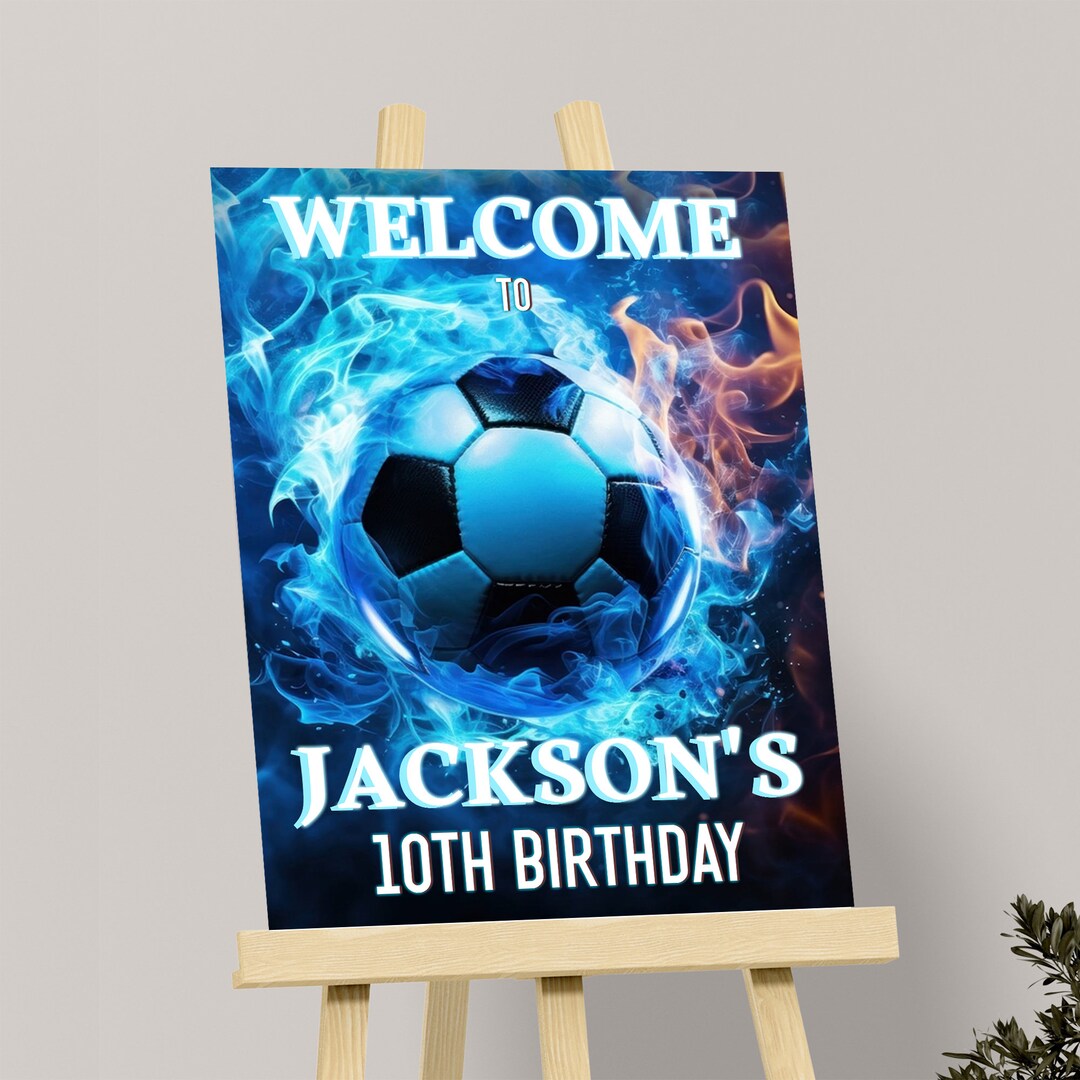 Soccer Welcome Sign Football Birthday Sign Sports Welcome Poster Boy ...