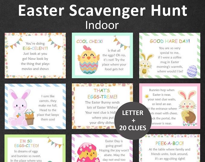 Easter Egg Hunt Treasure Hunt for Kids Easter Scavenger Hunt Indoor ...
