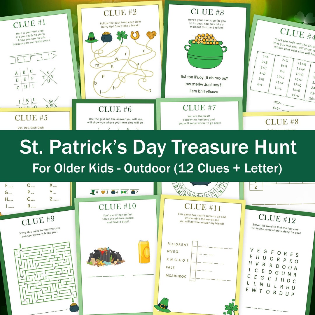 Leprechaun Scavenger Hunt for Teens St Patricks Day Treasure Hunt ...