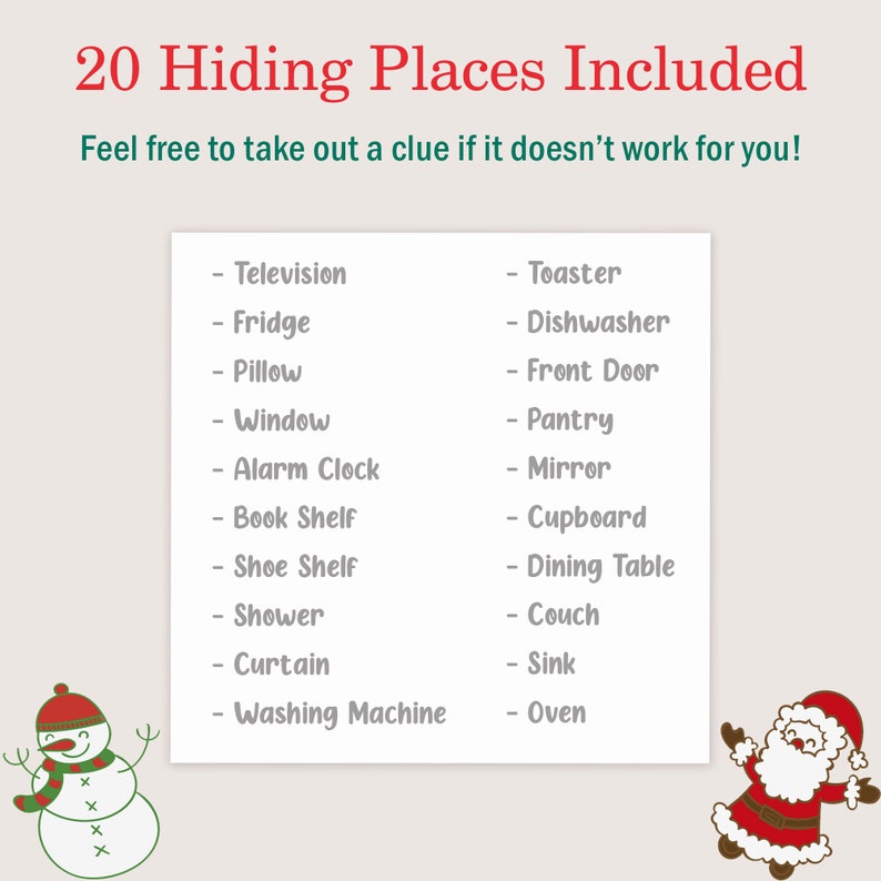 Christmas Scavenger Hunt for Kids Holiday Indoor Hunt Clues Treasure ...