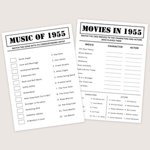 70th Birthday Games Bundle 70th Birthday Party Games 1955 Trivia Born ...