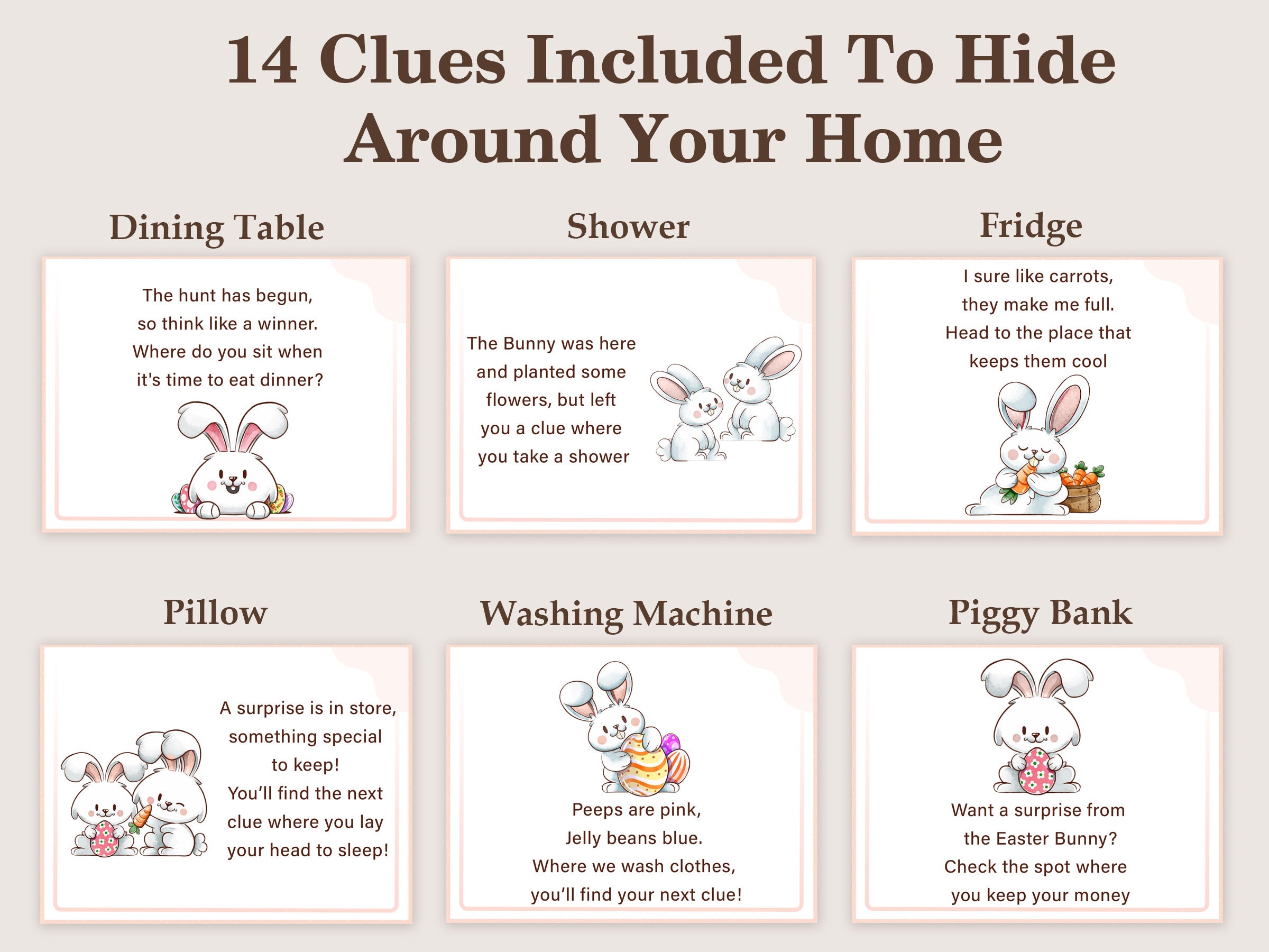 Easter Scavenger Hunt for Kids Easter Hunt Clues Easter Egg Treasure ...