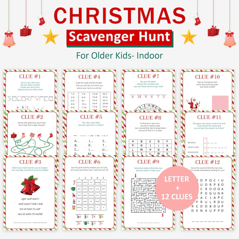 Christmas Scavenger Hunt for Older Kids Holiday Scavenger Hunt Teens ...