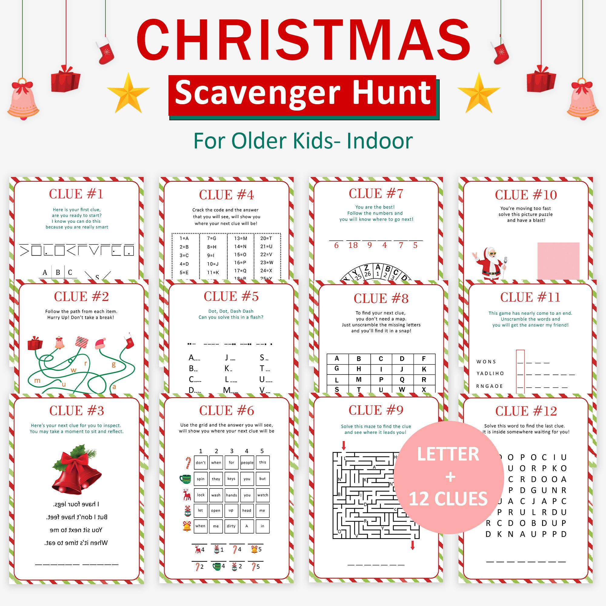 Christmas Scavenger Hunt for Older Kids Holiday Scavenger Hunt Teens ...