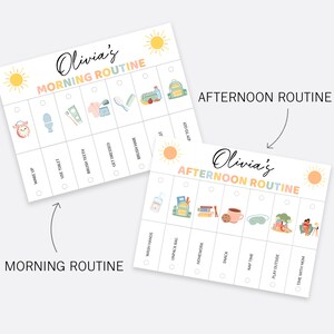 Routine Flip Chart Visual Schedule Morning Afternoon Evening Chore ...