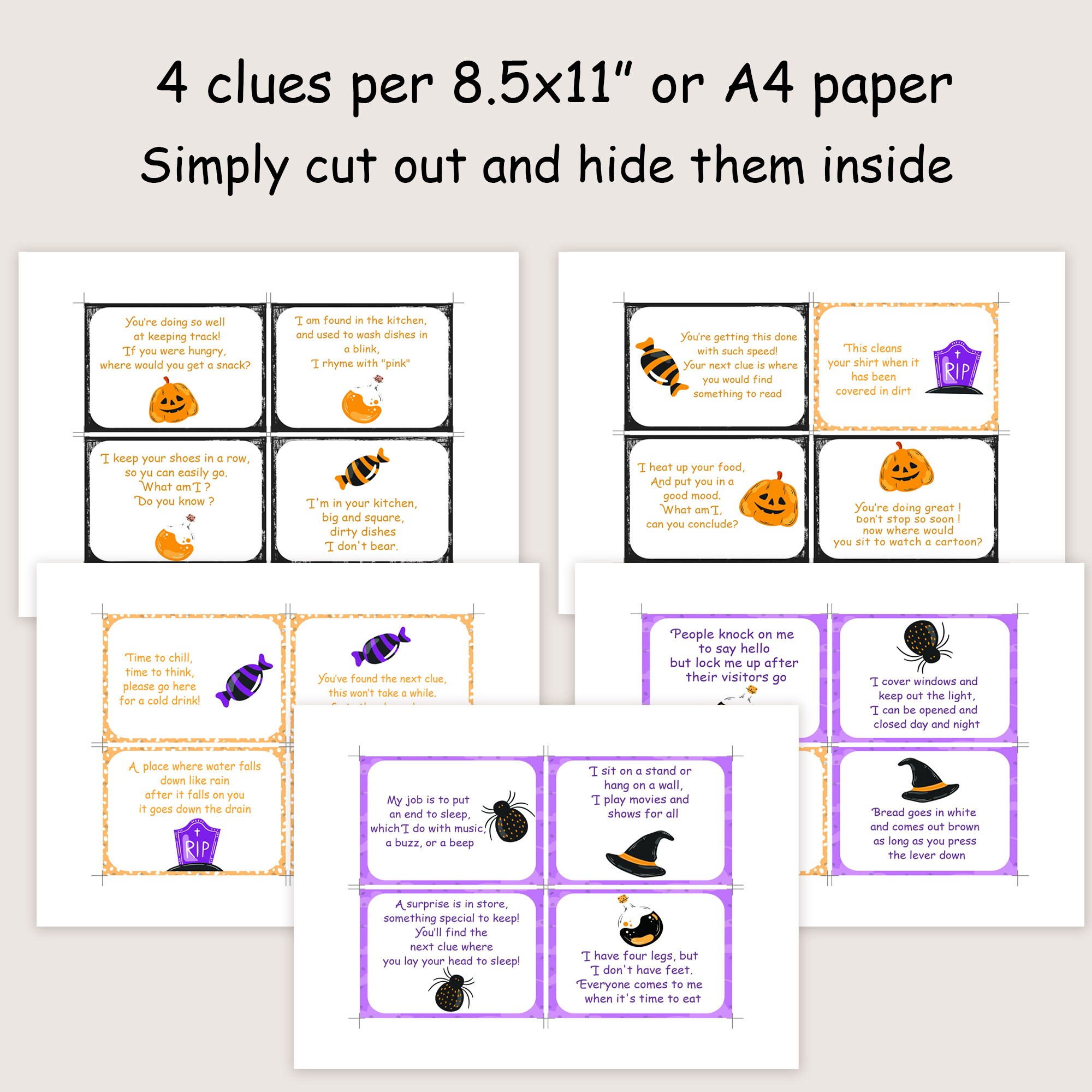 Halloween Scavenger Hunt for Kids Indoor Halloween Treasure - Etsy