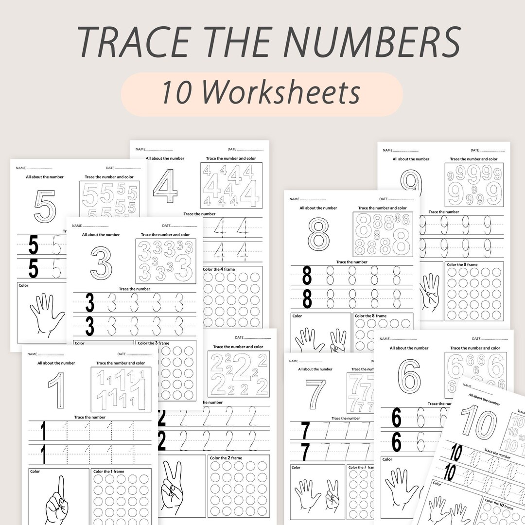 Numbers Tracing Worksheets Number Writing Counting Practice Education ...
