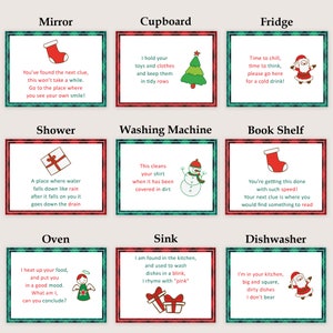 Christmas Scavenger Hunt for Kids Holiday Indoor Treasure Hunt Clues ...