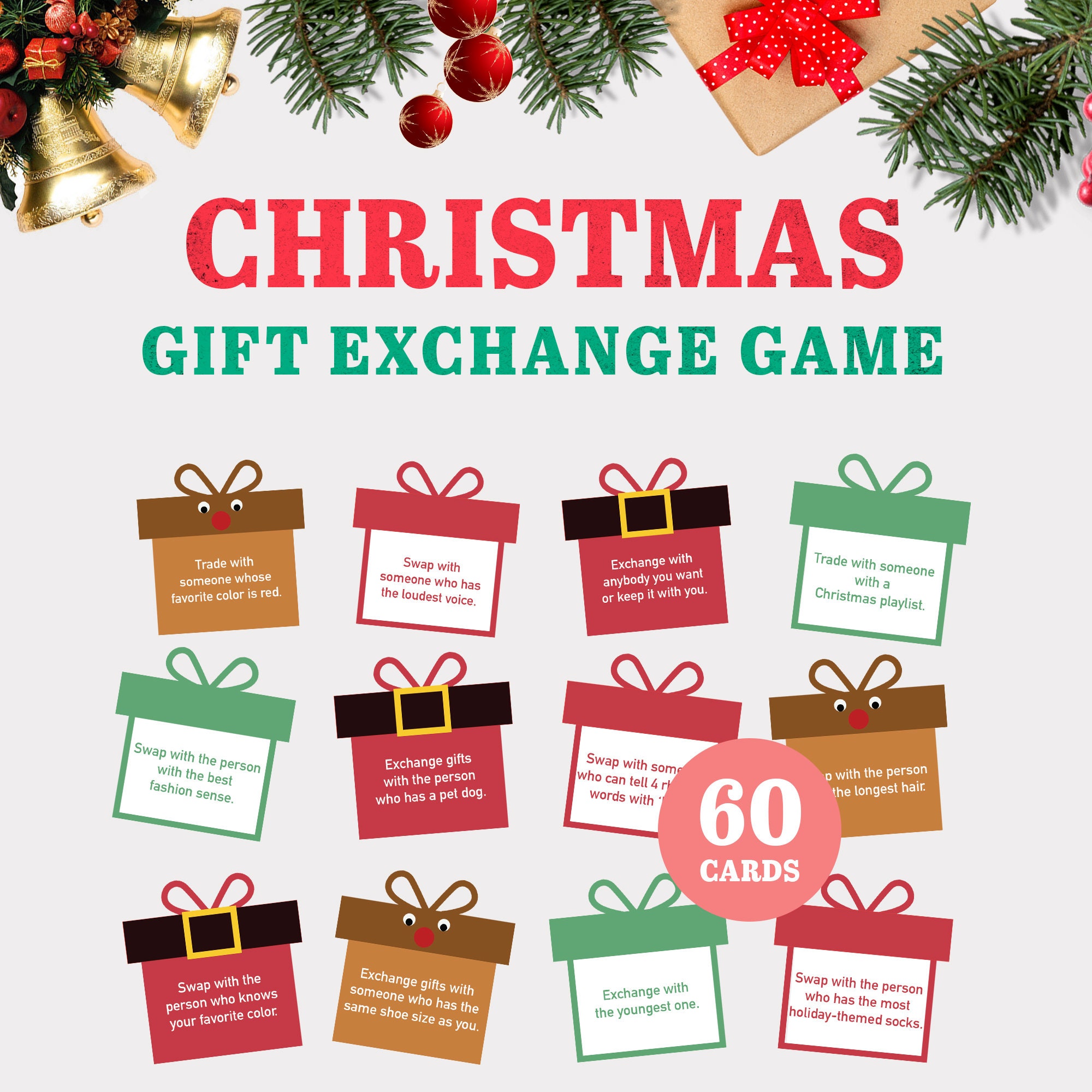 Christmas Gift Exchange Game Christmas Party Games White Elephant Gift ...