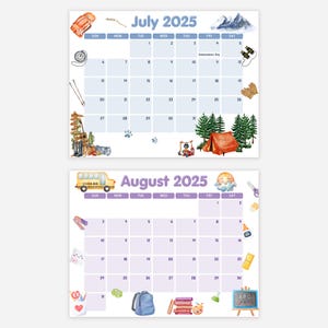 Kids Calendar 2025 Children's Calendar Homeschool Planner Classroom ...