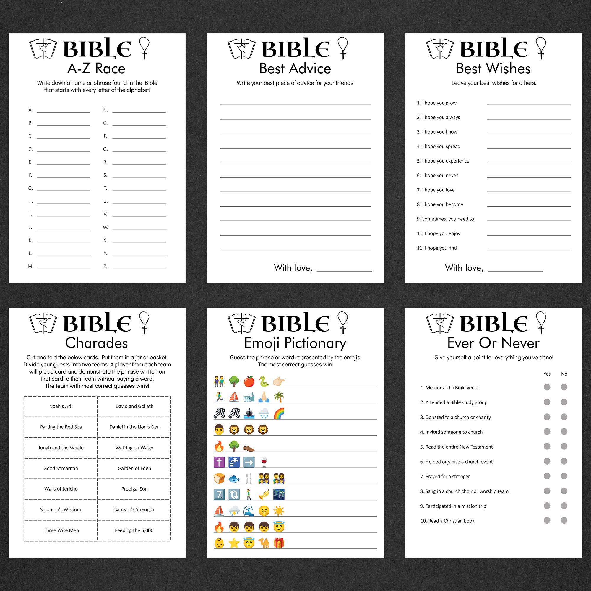 Bible Games Church Game for Adults Christian Youth Group Quiz Bible ...