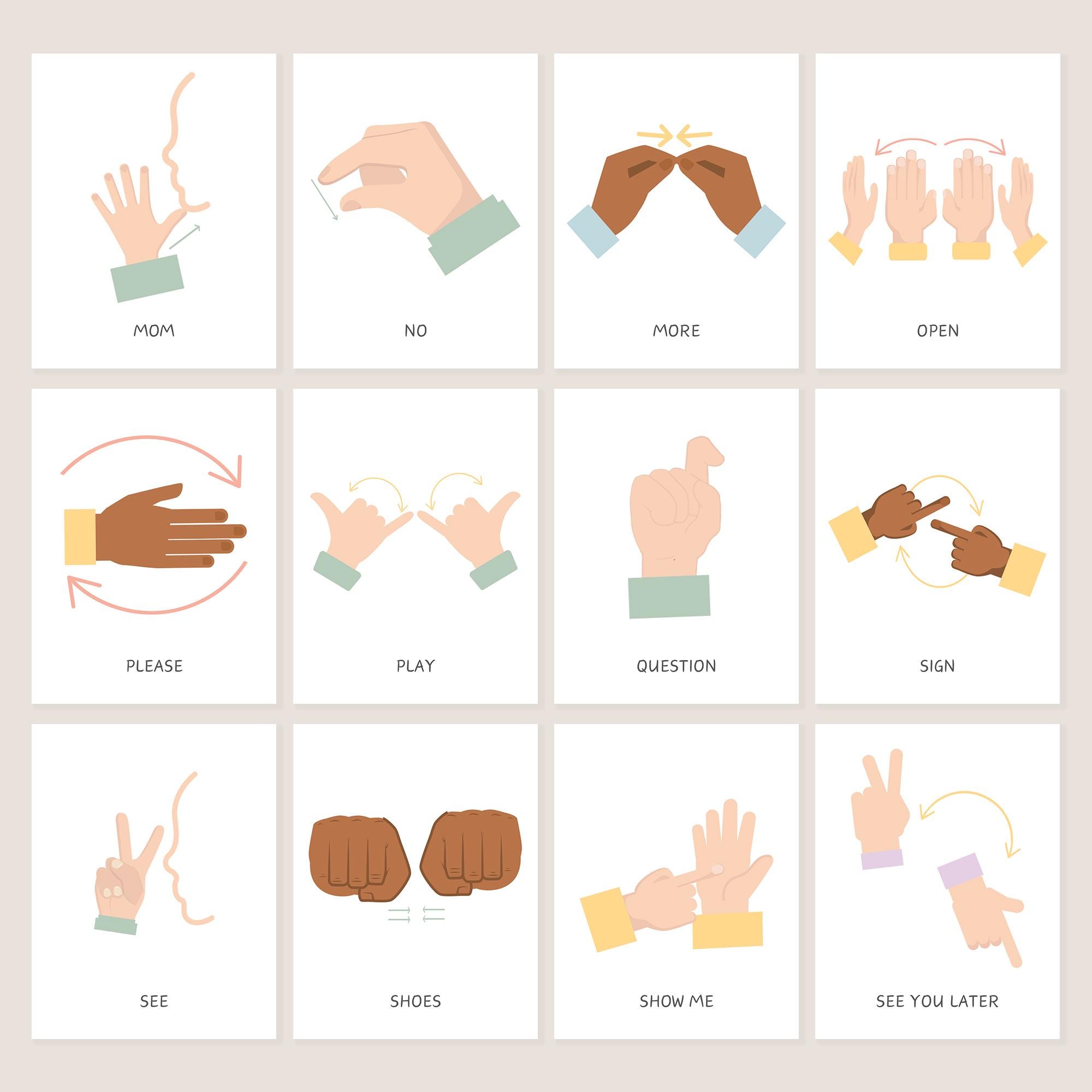 ASL Flashcard American Sign Language Special Education Nonverbal ...