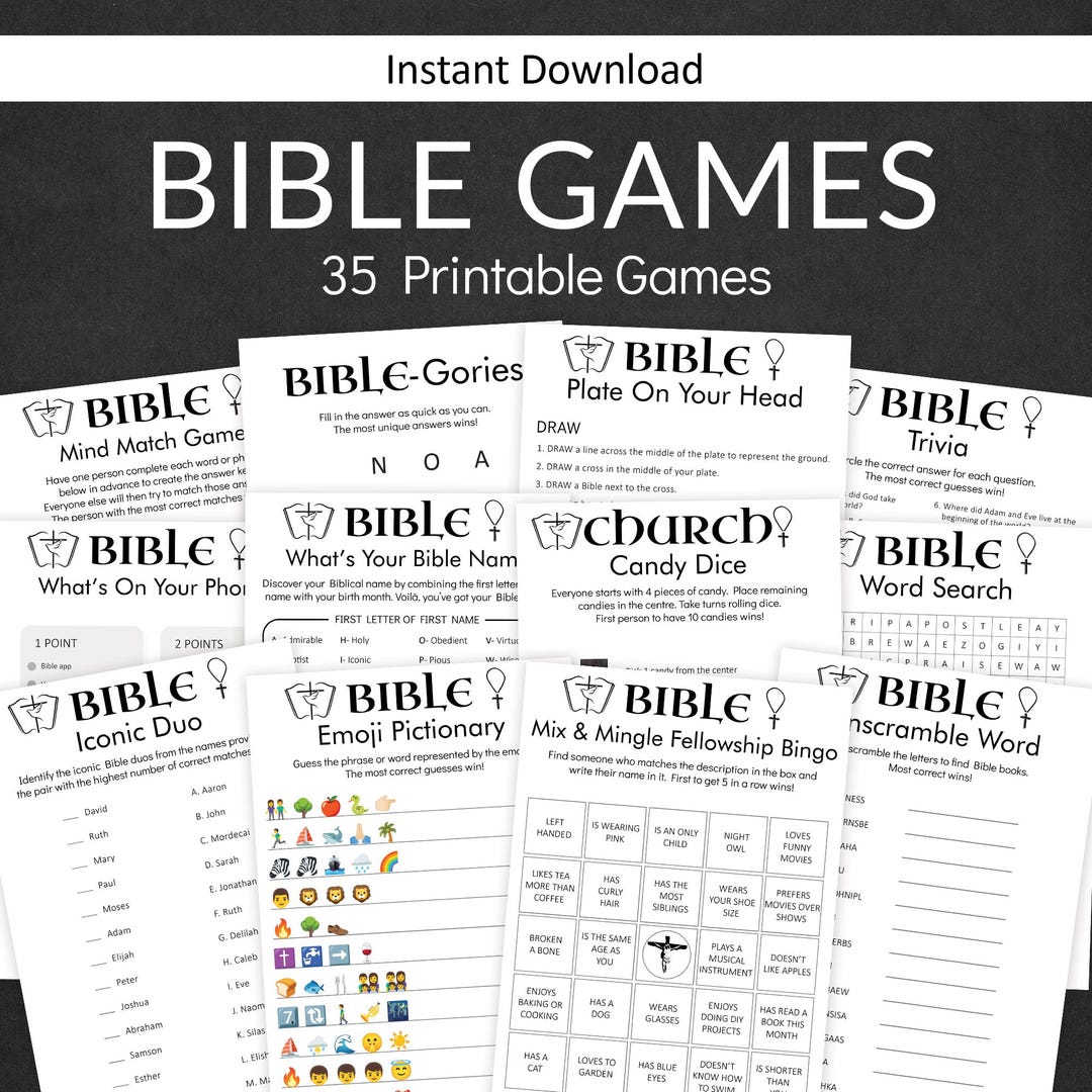 Bible Games Church Game for Adults Christian Youth Group Quiz Bible ...