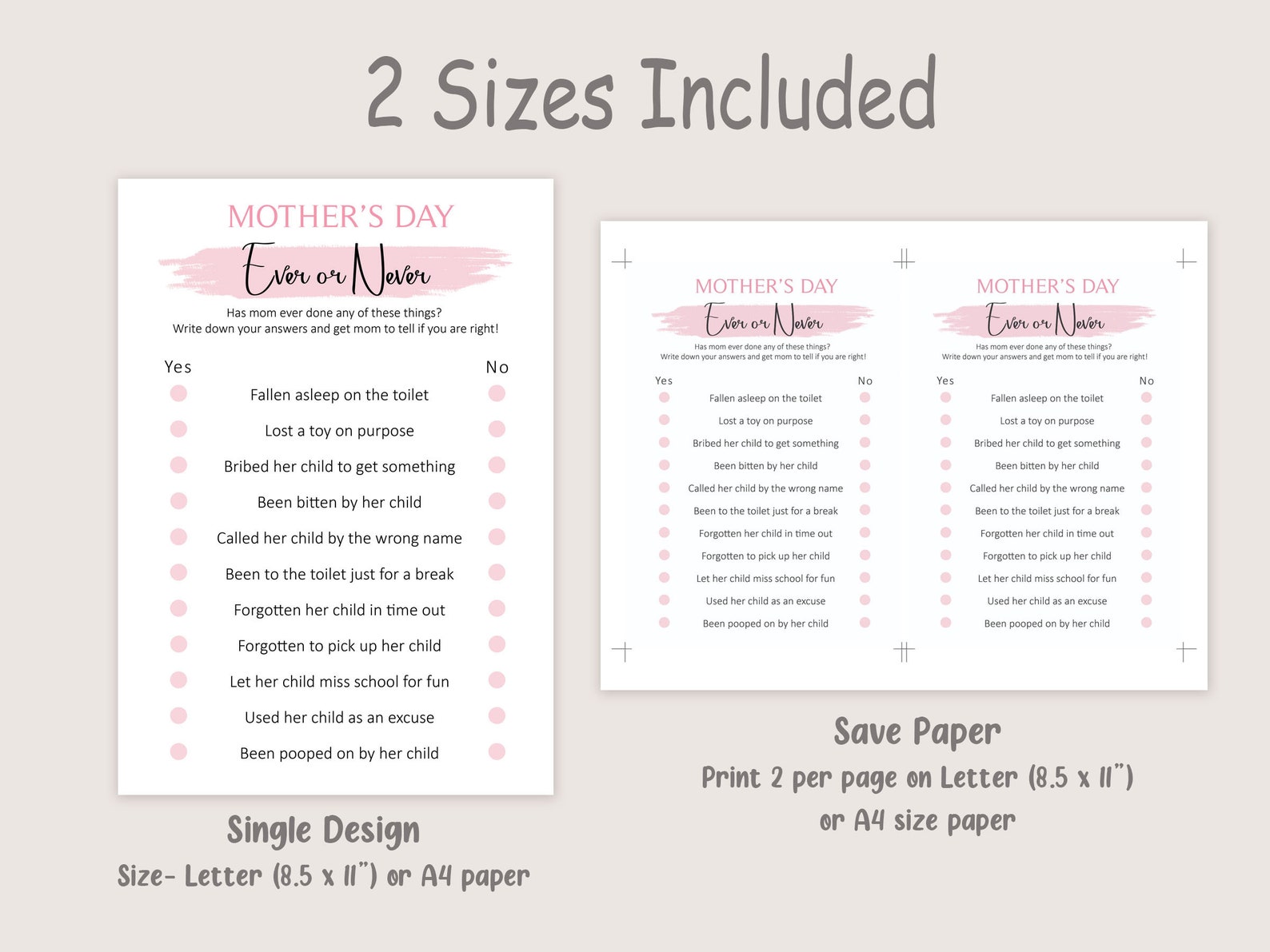 Mothers Day Game Bundle Mothers Day Party Game Mother Day - Etsy