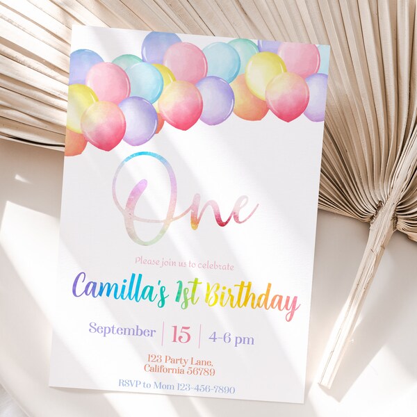 Balloon Party Invite - Etsy