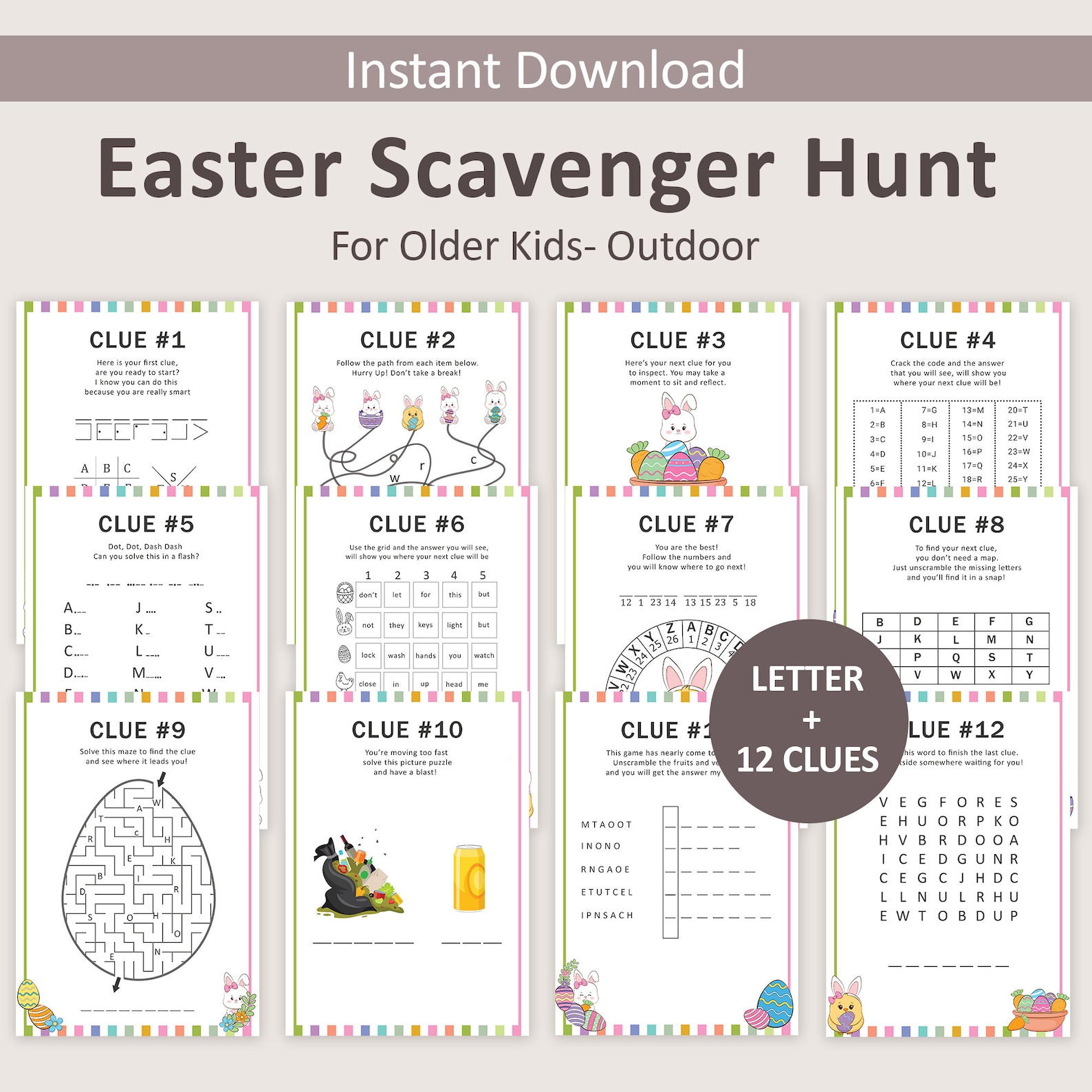 Easter Treasure Hunt for Older Kids Easter Scavenger Hunt Teens Easter ...