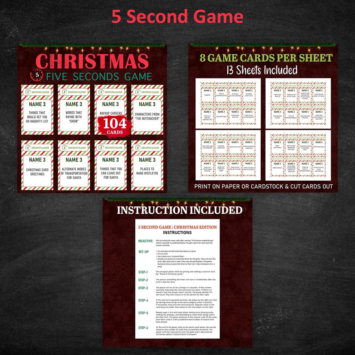 Christmas Game Bundle Christmas Games for Adults Kids Christmas Party ...