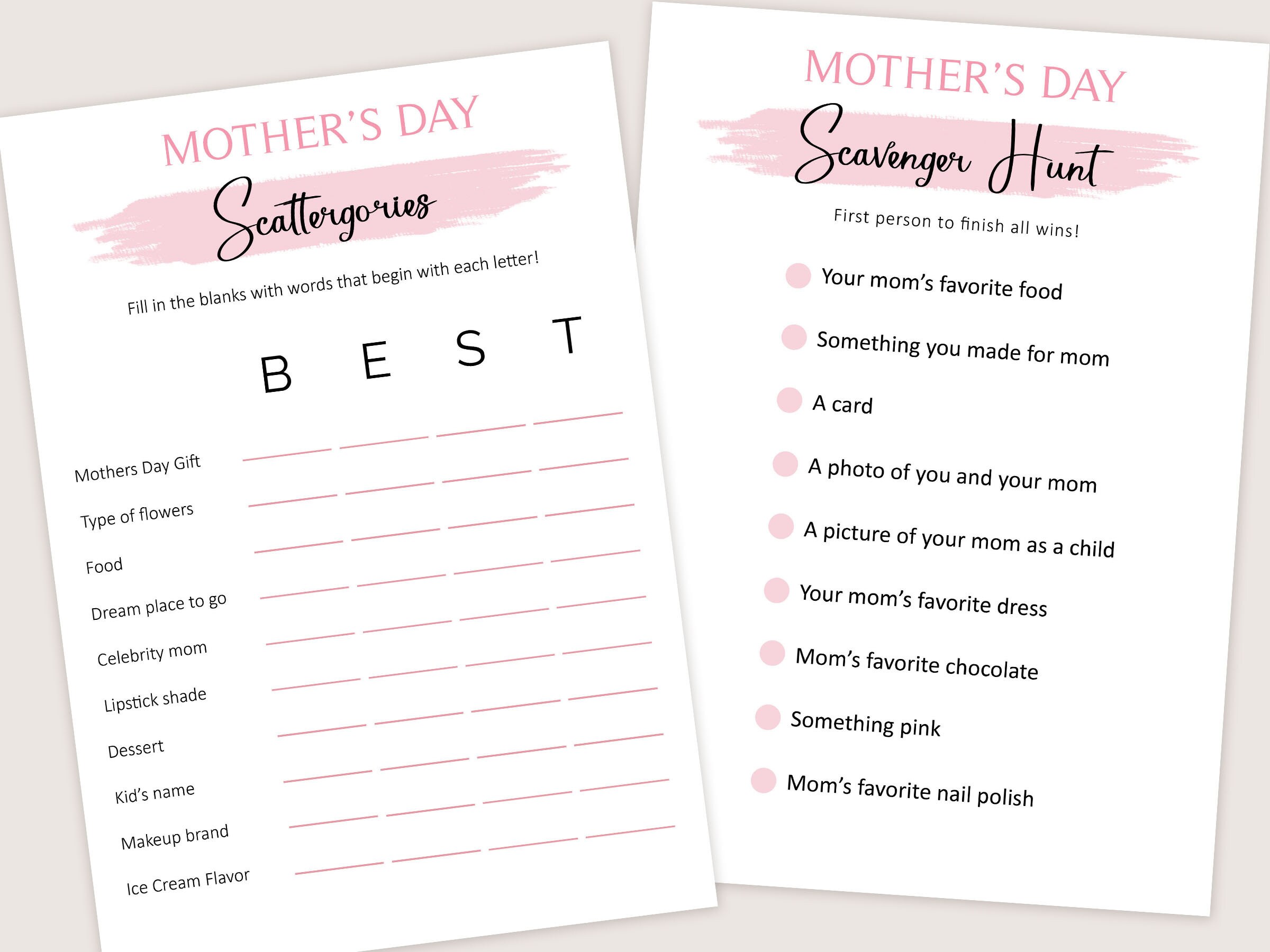 Mothers Day Game Bundle Mothers Day Party Game Mother Day - Etsy