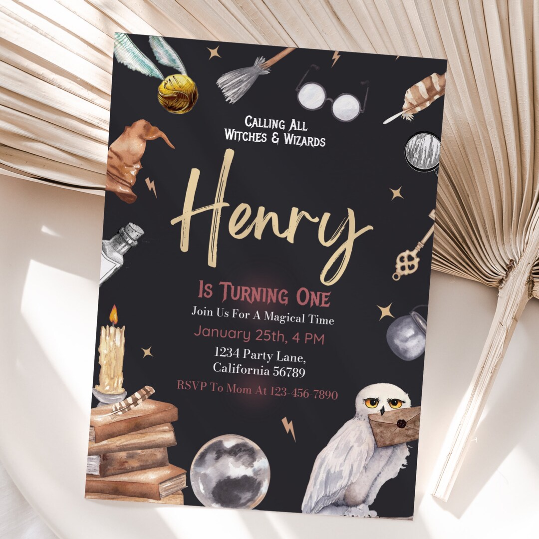 Wizard Birthday Invitation Wizard Invitation Magic Party Magical ...