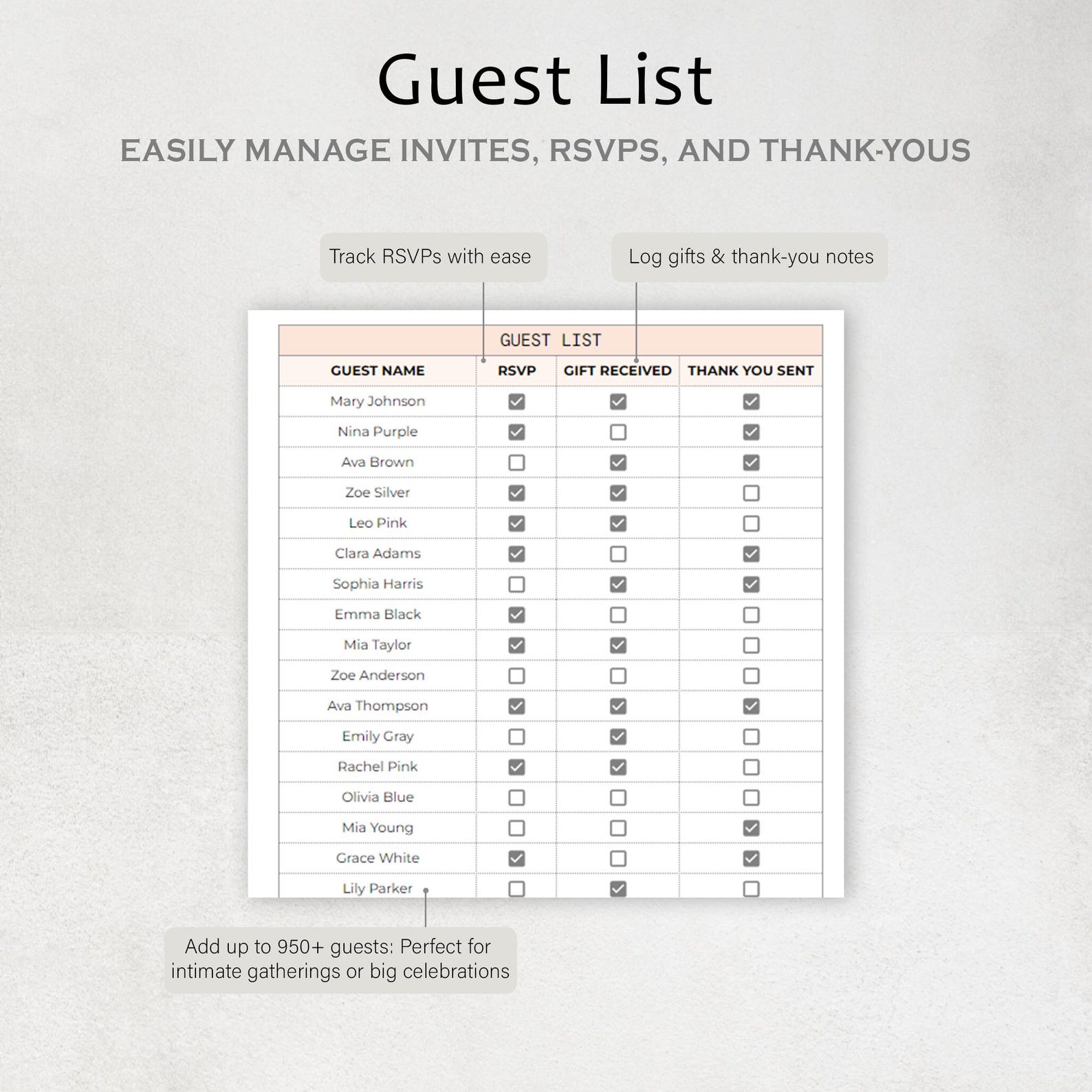 Bridal Shower Planner Spreadsheet Maid of Honor Template MOH Checklist ...