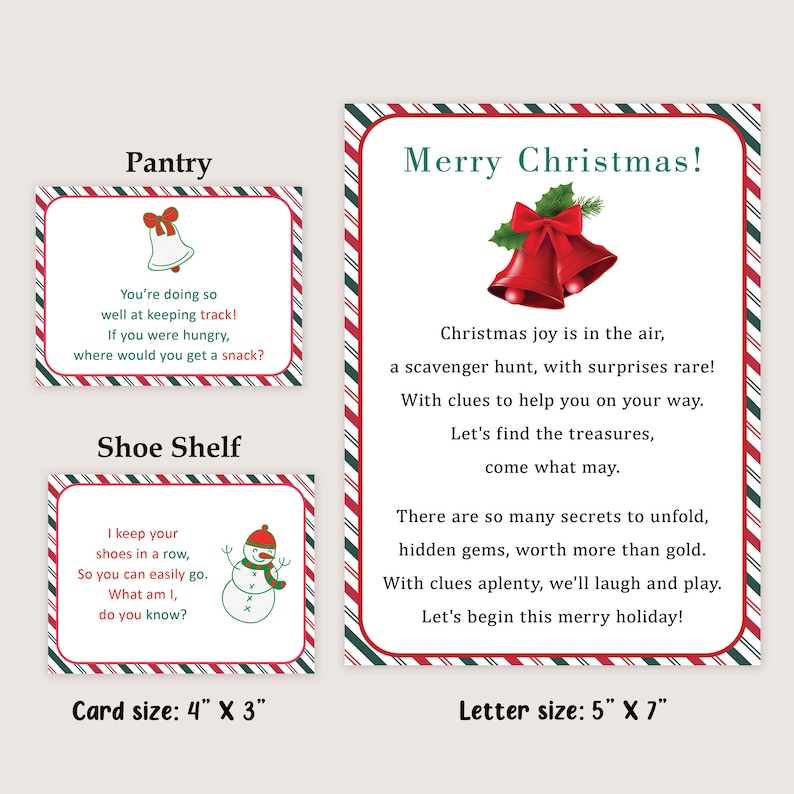 Christmas Scavenger Hunt for Kids Holiday Indoor Hunt Clues Treasure ...