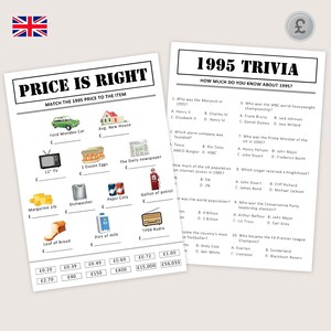 30th Birthday Games UK Bundle British 30th Birthday Party Game 1995 ...