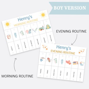 Routine Flip Chart Editable Morning Evening Visual Schedule Kids Daily ...