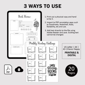 Book Reading Journal Reading Planner Bundle Book Tracker Reading ...