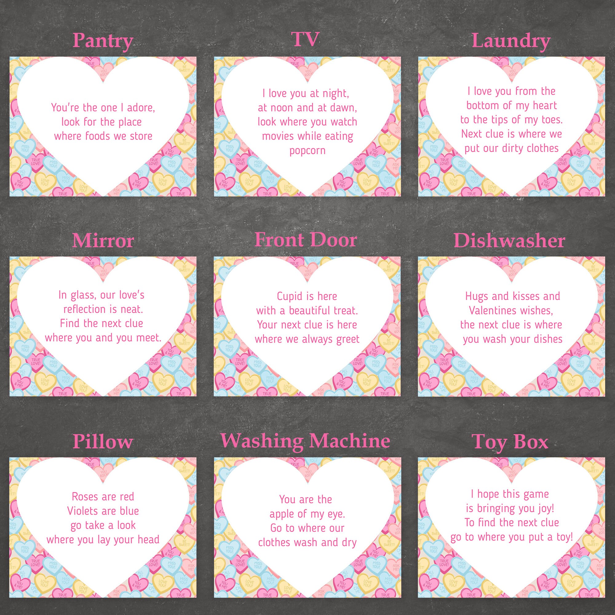 Valentine's Day Scavenger Hunt for Kids Valentine Gift Indoor Hunt ...
