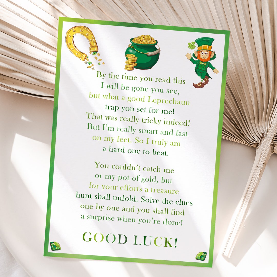 Leprechaun Mail for St Patricks Day Scavenger Hunt Saint Patricks Day ...