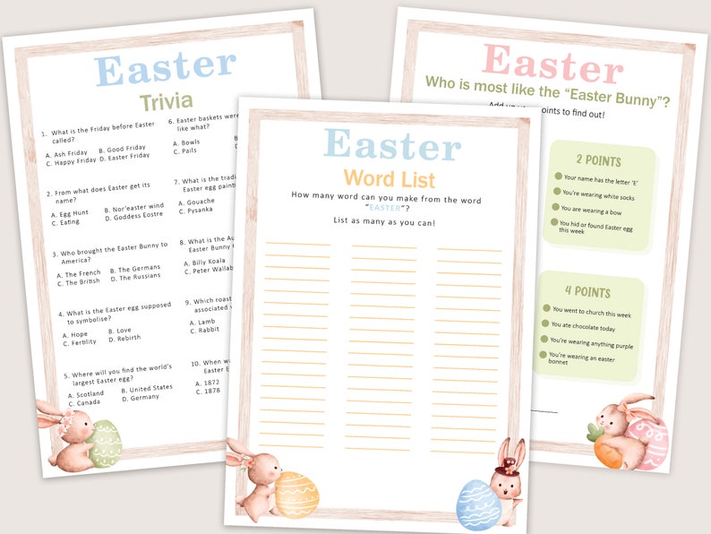 Easter Games for Kids Easter Party Games Bundle Easter Egg Activities ...