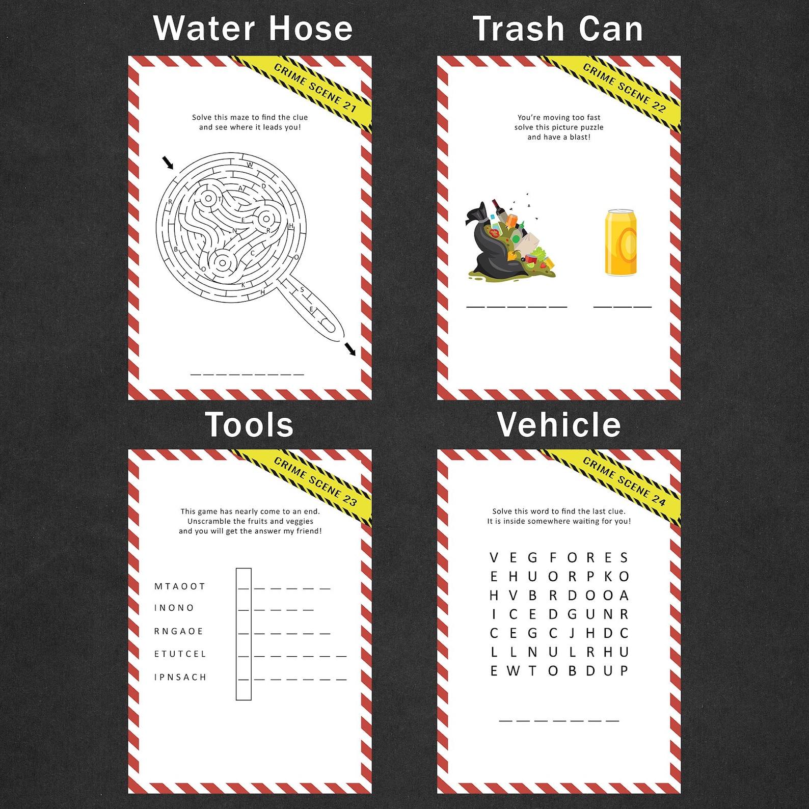 Detective Scavenger Hunt for Older Kids Spy Birthday Treasure Hunt ...