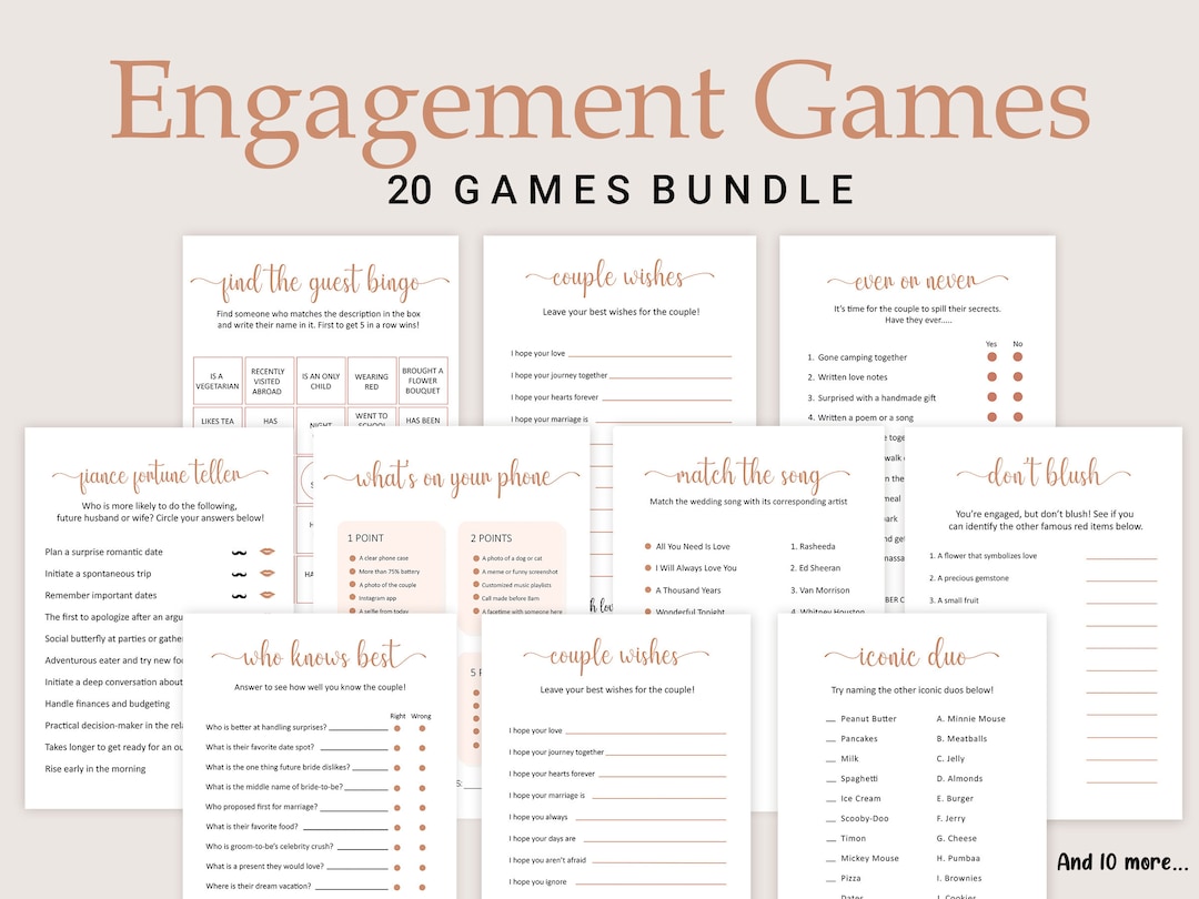 Engagement Games Engagement Party Game Fun Engaged Couples Game Fiance ...