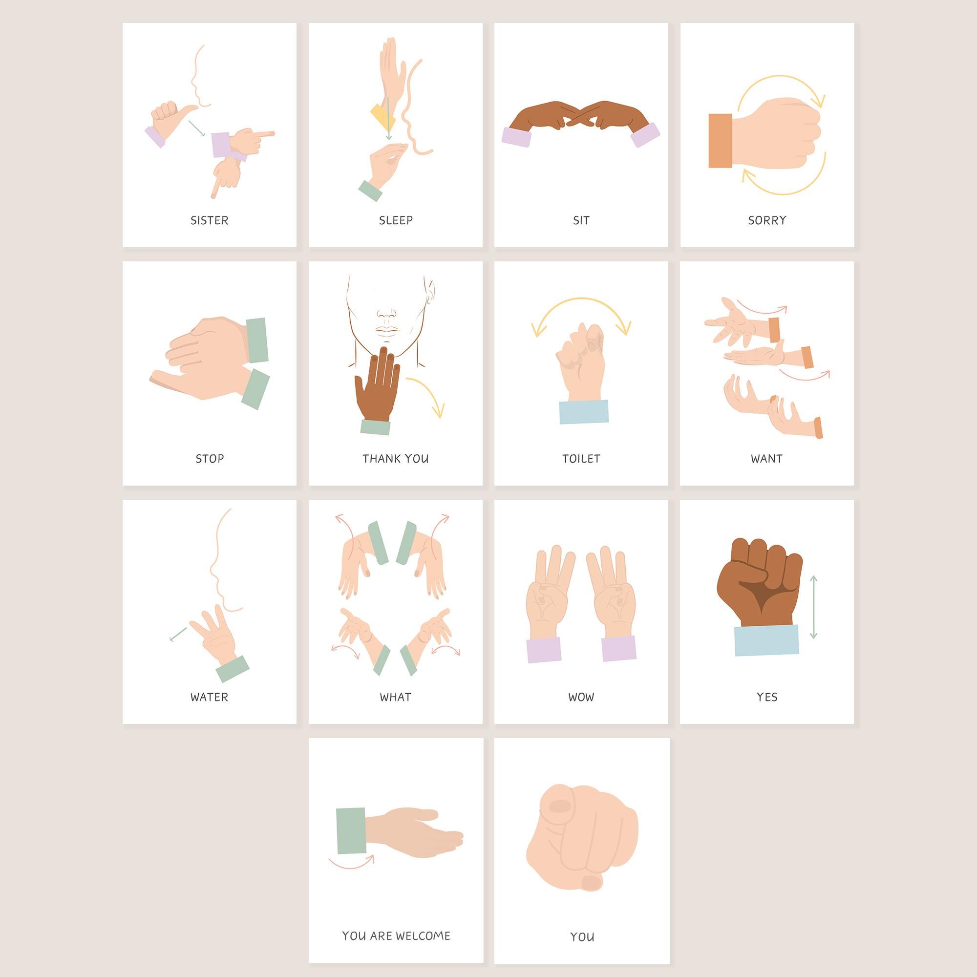 ASL Flashcard American Sign Language Special Education Nonverbal ...