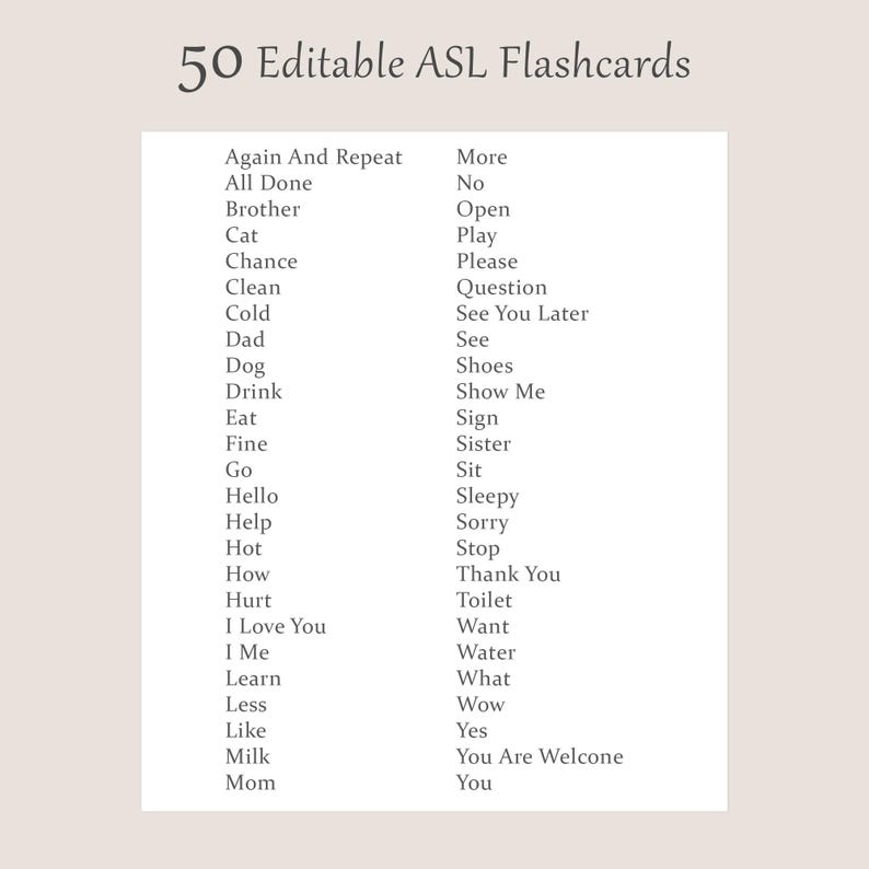 ASL Flashcard American Sign Language Special Education Nonverbal ...
