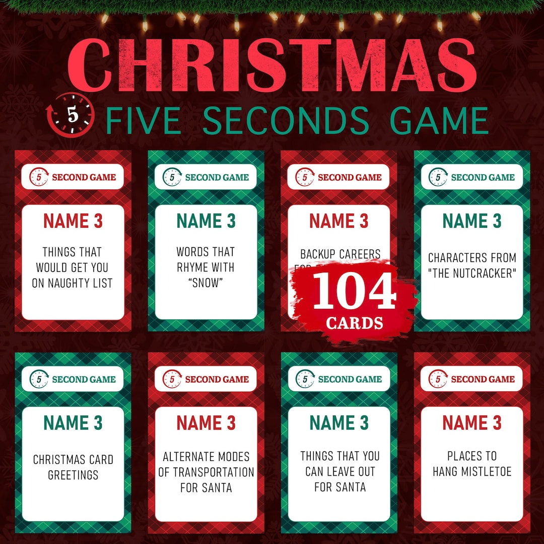 Christmas 5 Second Game Christmas Games Christmas Party Games Adult ...