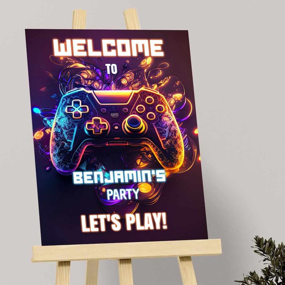 Video Game Welcome Sign Gamer Birthday Sign Arcade Welcome Poster Games ...
