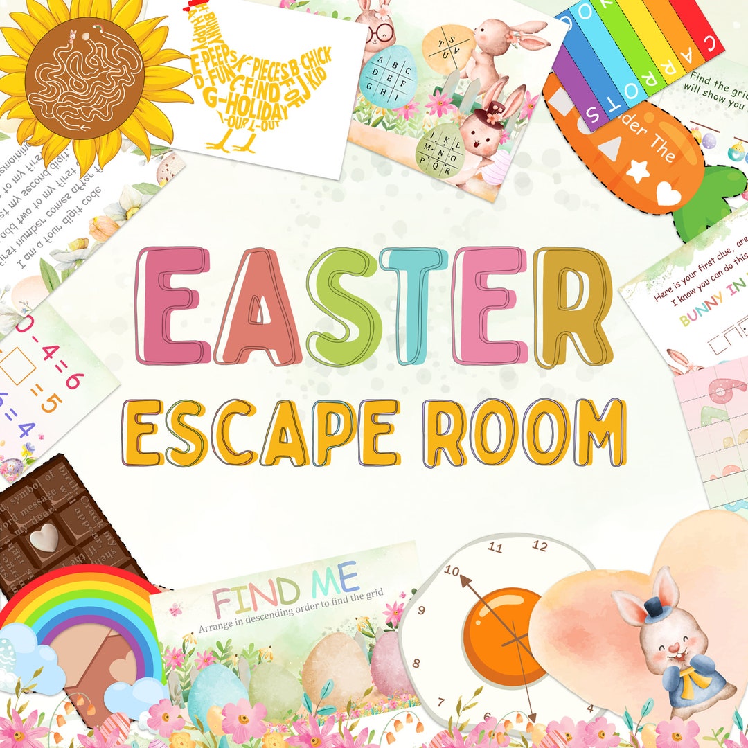 Easter Escape Room Kit Easter Egg Scavenger Hunt Easter Bunny Treasure ...