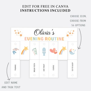 Routine Flip Chart Toddler Routine Chart Morning Evening Visual ...