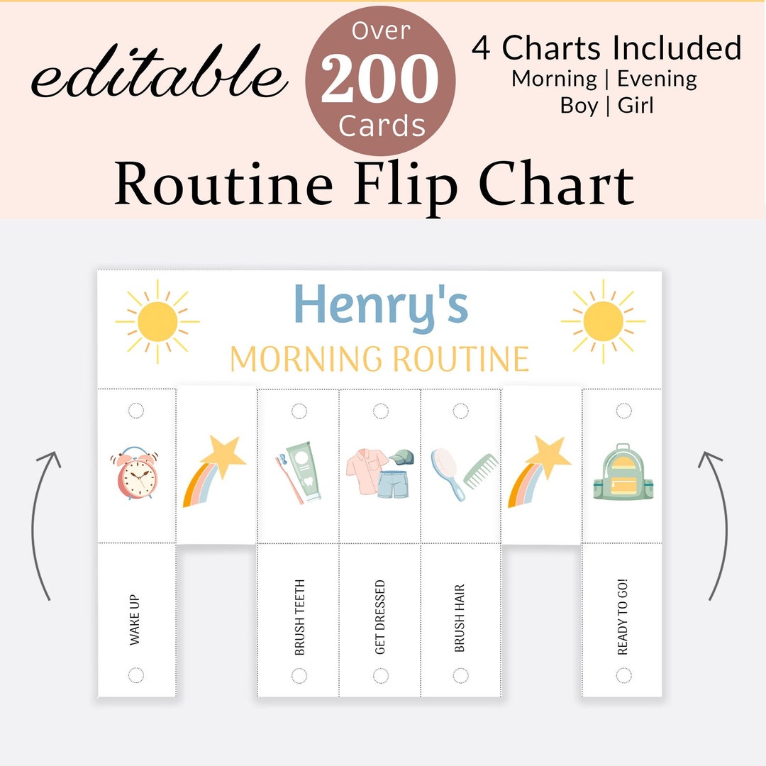 Routine Flip Chart Visual Schedule Morning Evening Kids Daily Routine ... Routine Flip Chart Visual Schedule Morning Evening Kids Daily Routine ...