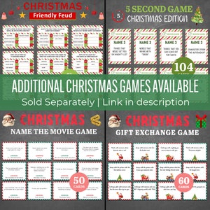 Christmas Charades Game Christmas Party Games Holiday Charades Cards ...