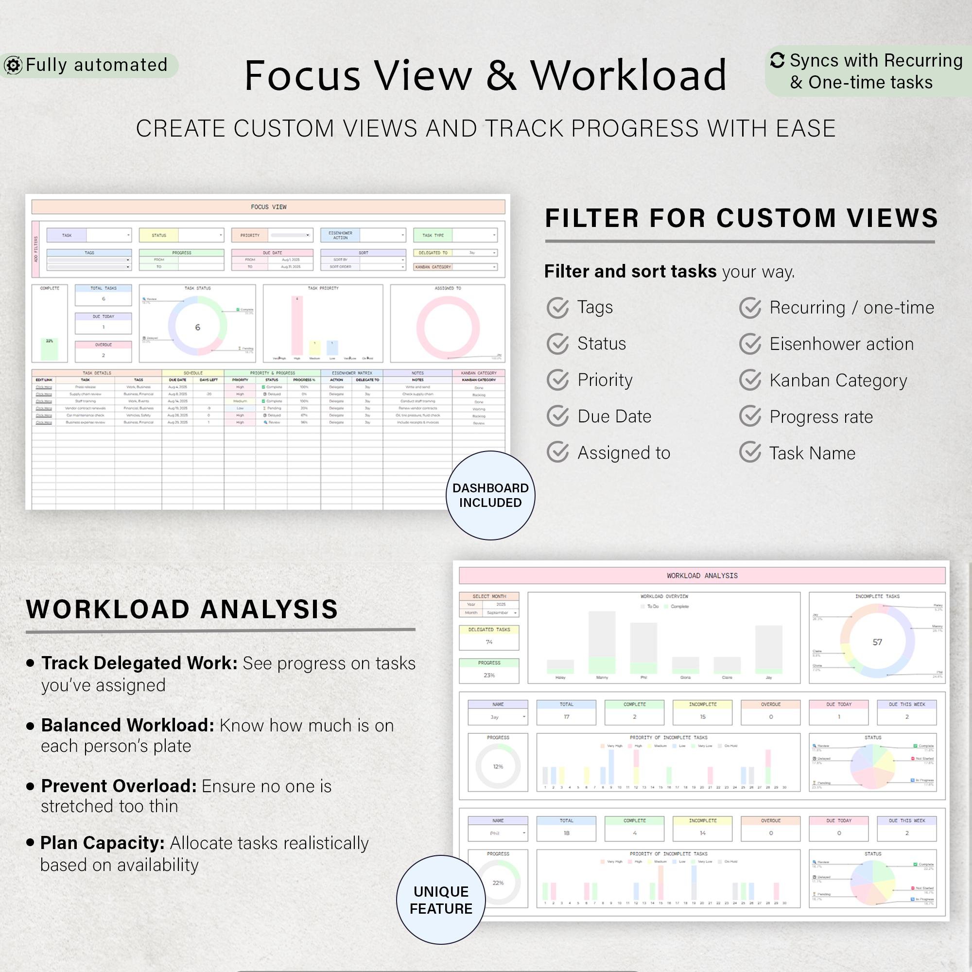 Task Tracker to Do List Template Daily Tasks Spreadsheet Recurring ...