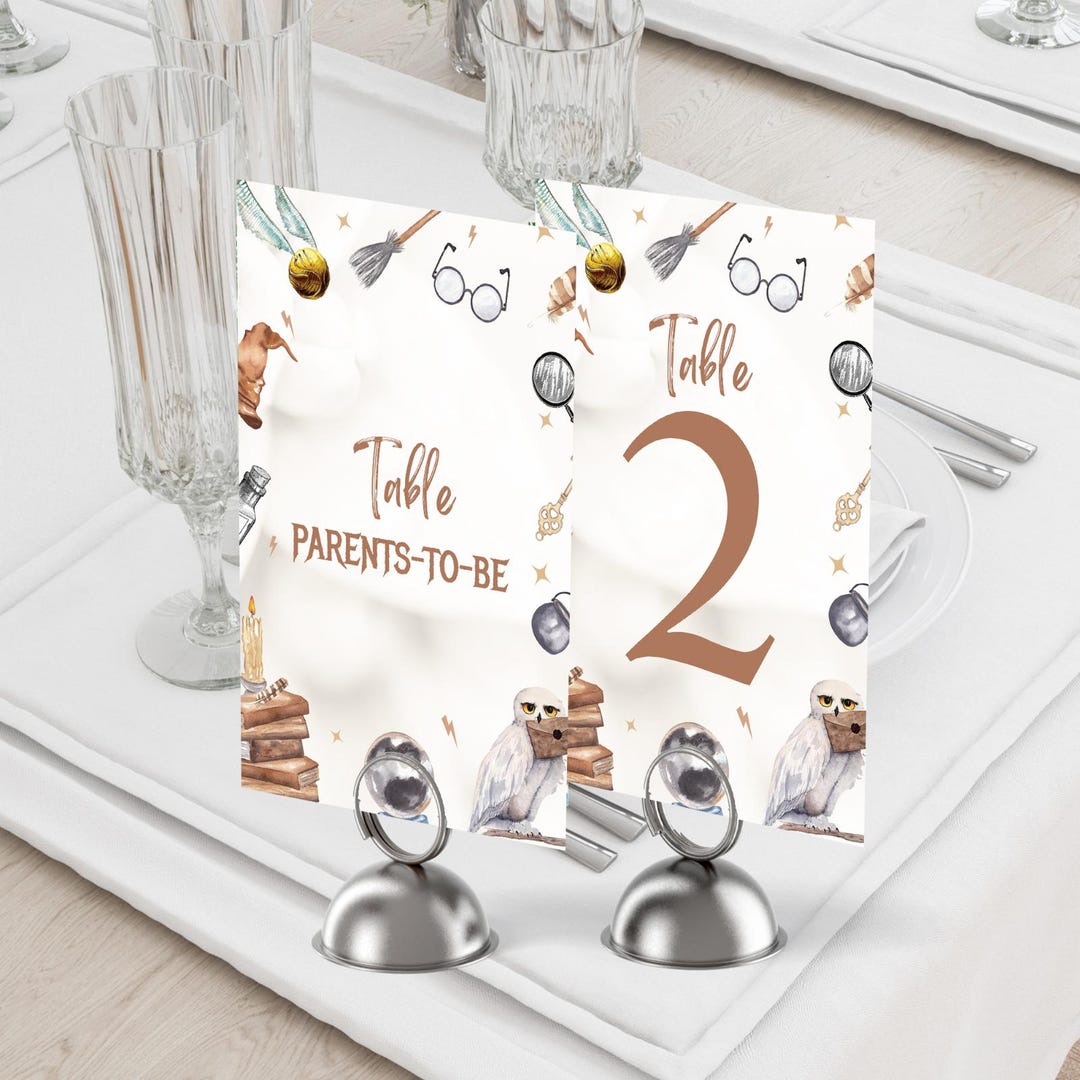 Wizard Table Number Wizard Baby Shower Table Sign Wizard and Witches ...