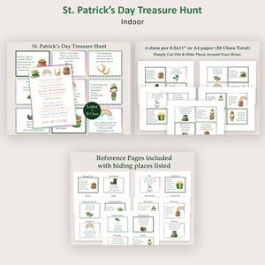 St Patricks Day Games Bundle Leprechaun Scavenger Hunt Kids Saint ...