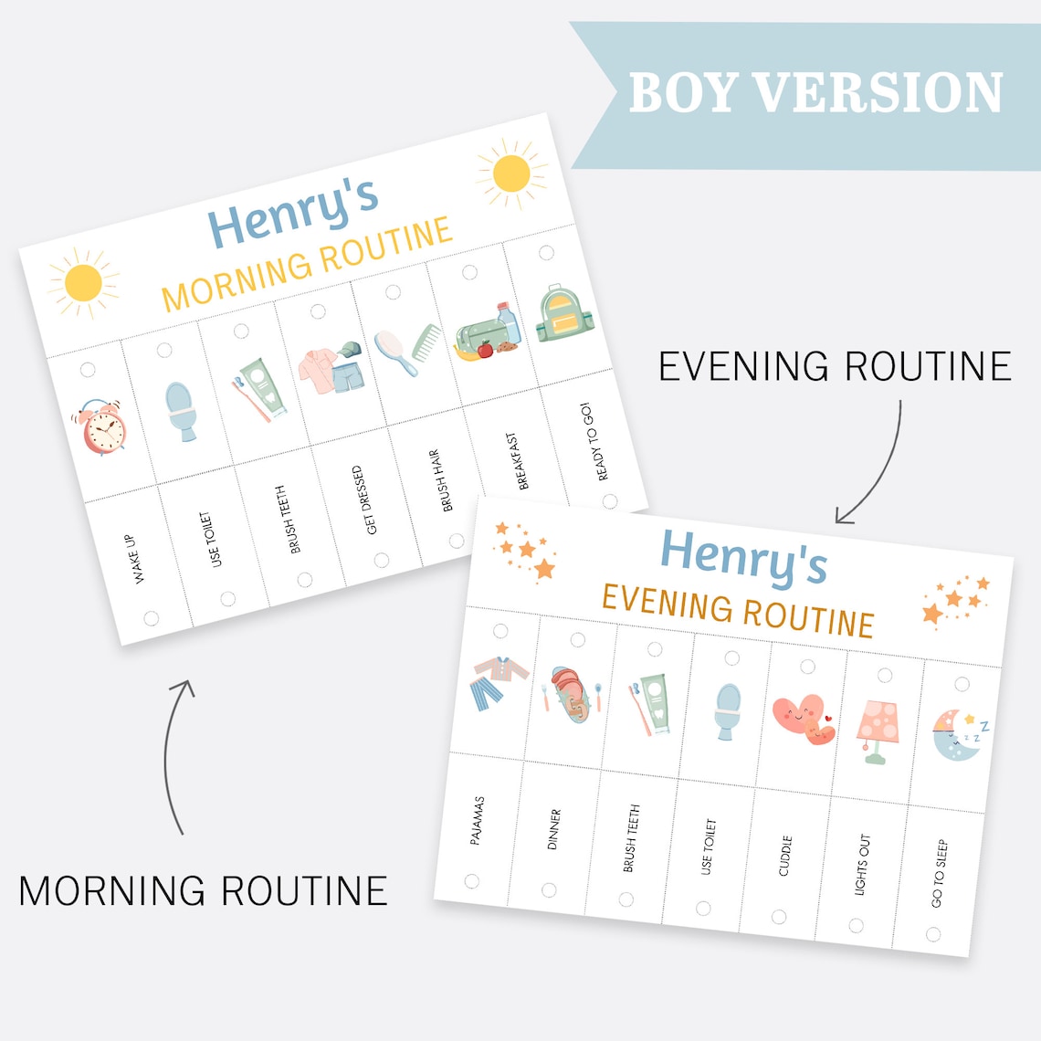 Routine Flip Chart Toddler Morning Evening Bedtime Visual Schedule Kids ...