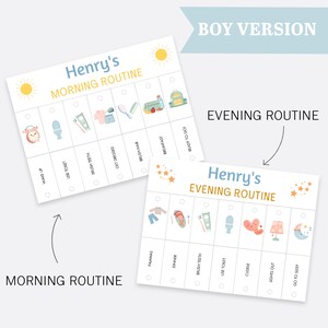 Routine Flip Chart Editable Morning Evening Visual Schedule Kids Daily ...