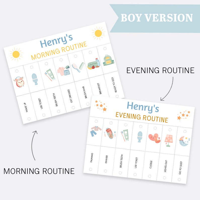 Routine Flip Chart Toddler Morning Evening Bedtime Visual Schedule Kids ...