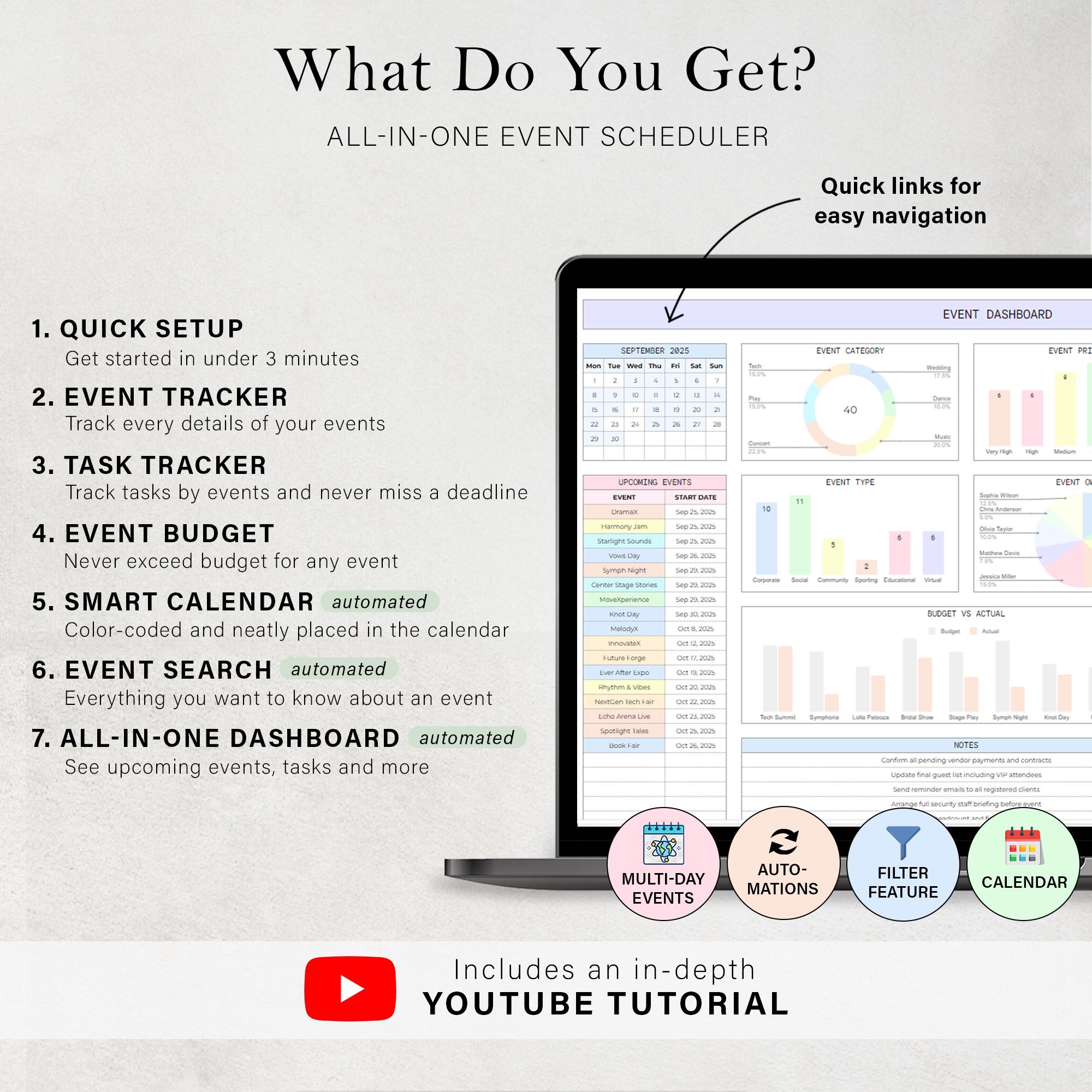 Events Schedule Events Calendar Template Multi-day Event Scheduler ...